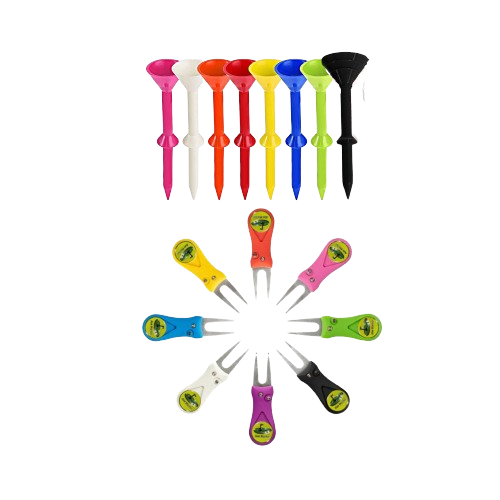 Divot Tool, Ball Marker and Big Cup Tees by Aim Master. Pack of 10 ...